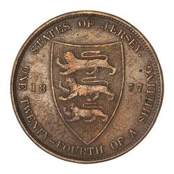 Coin - 1/24 Shilling, Jersey, Channel Islands, 1877