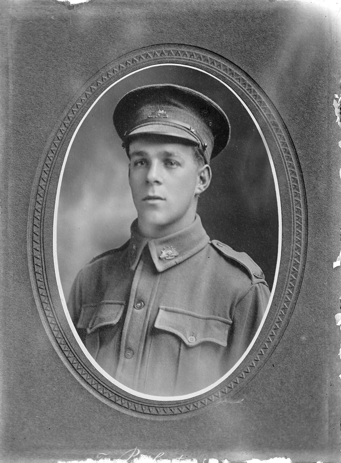 Glass Negative - Portrait of Soldier, World War I, 1914-1918