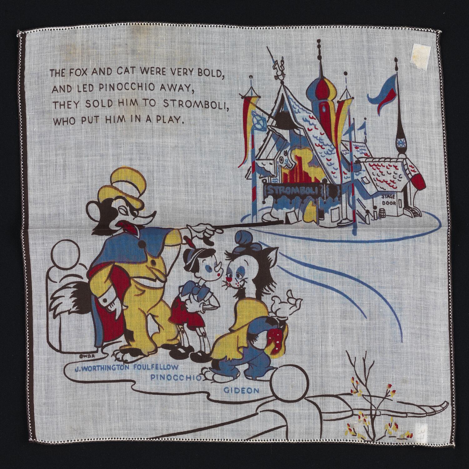 Handkerchief - Pinocchio, circa 1940