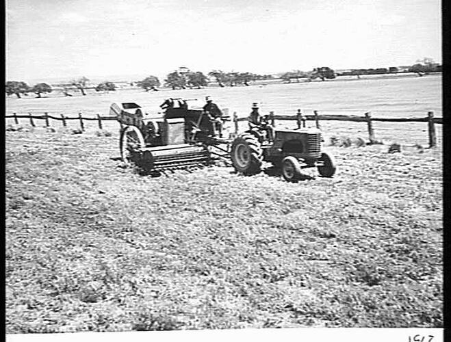 Photograph - H.V. McKay Massey Harris, Sunshine H.S.T. Header Coupled ...