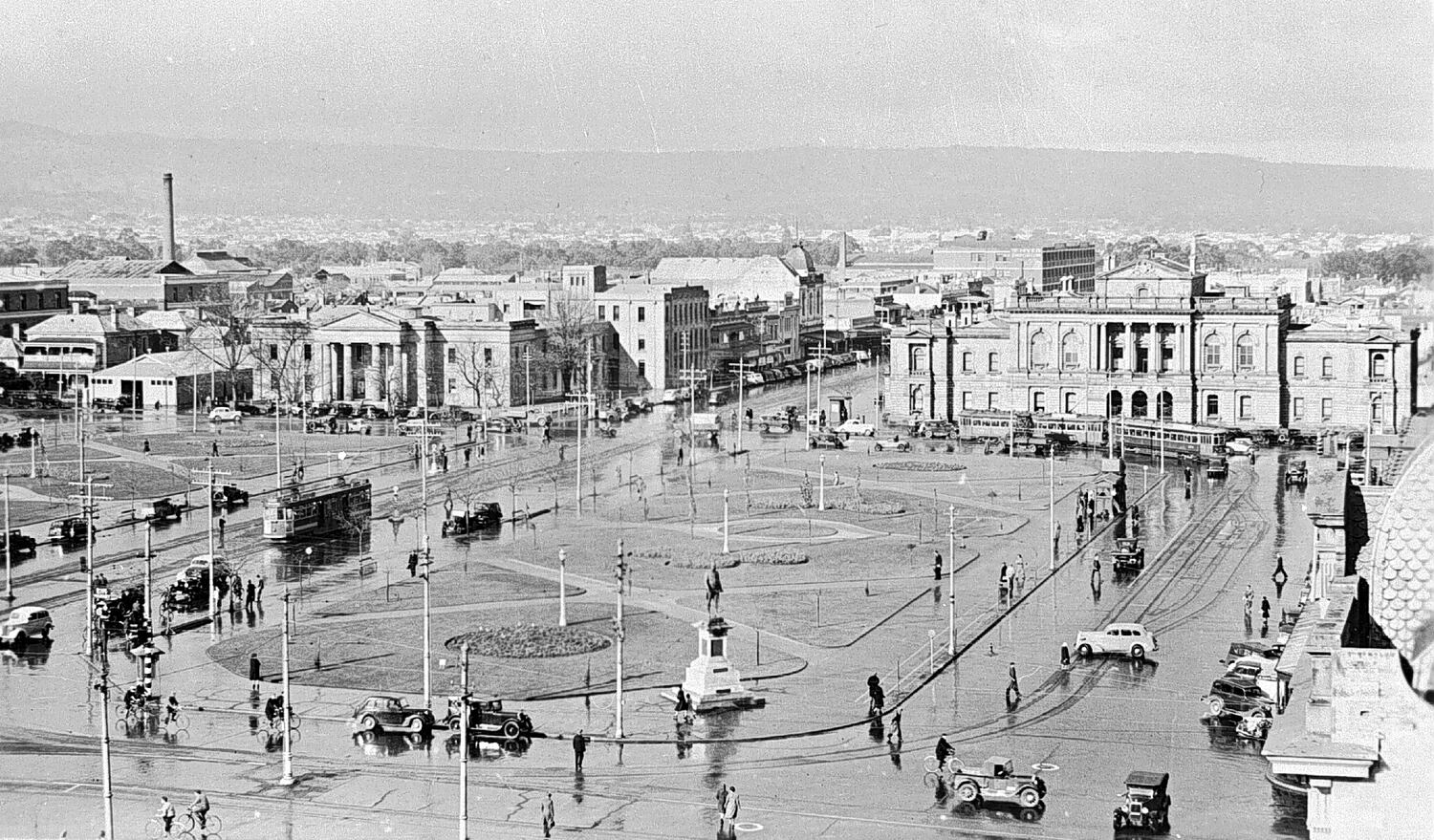 Negative - Tram Tracks Around Victoria Square Square, Adelaide, South ...