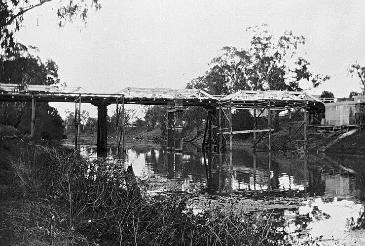 Negative - Bridge on the Gwydir River, Northern New South Wales, pre 1917