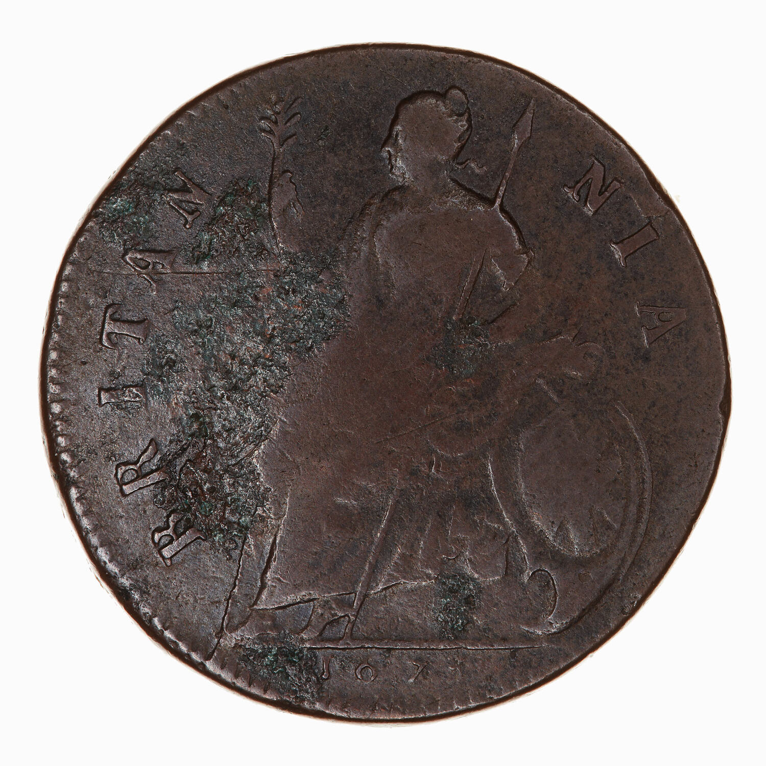 Coin - Halfpenny, Charles II, Great Britain, 1673