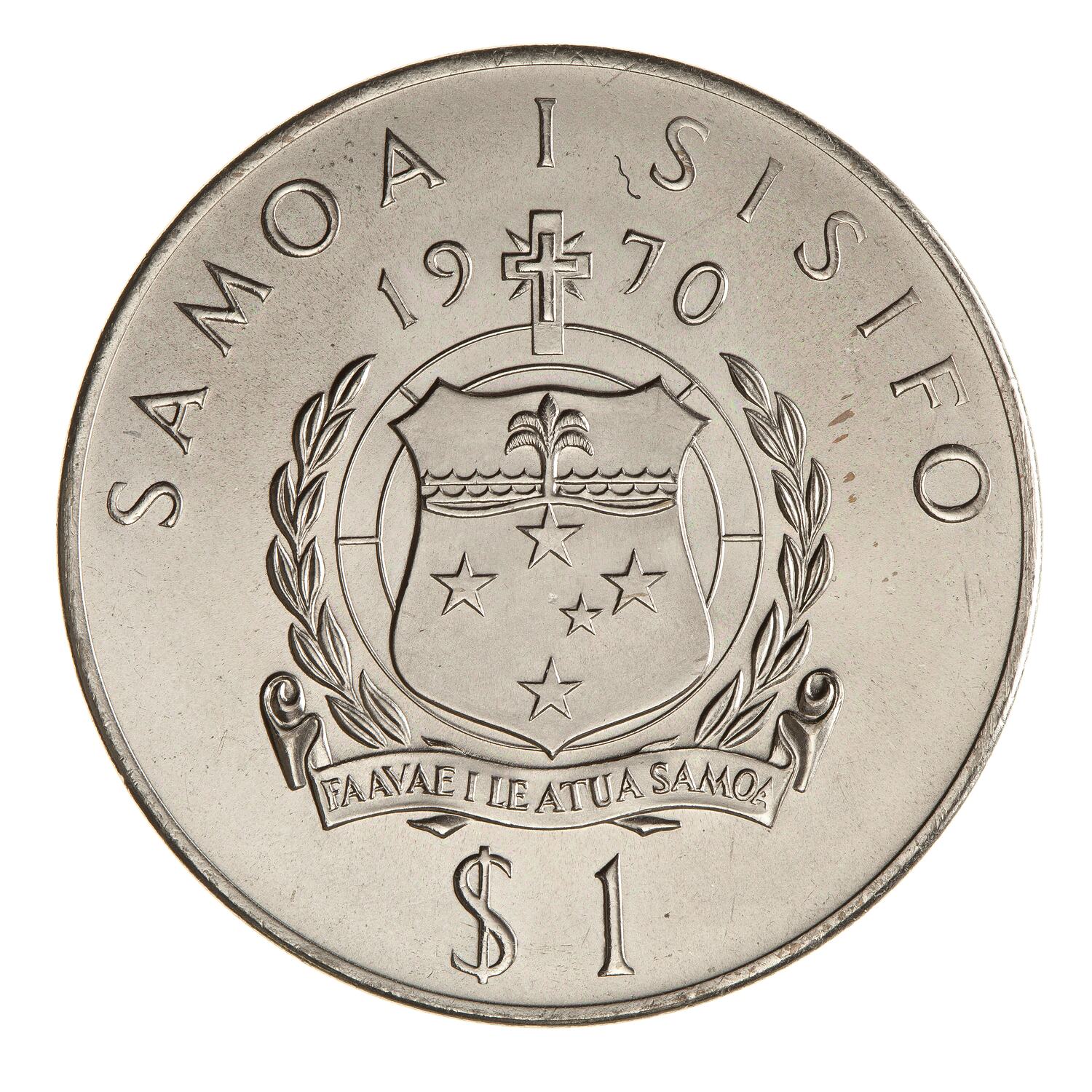 Coin - 1 Tala, Visit of Pope Paul VI, Samoa, 1970