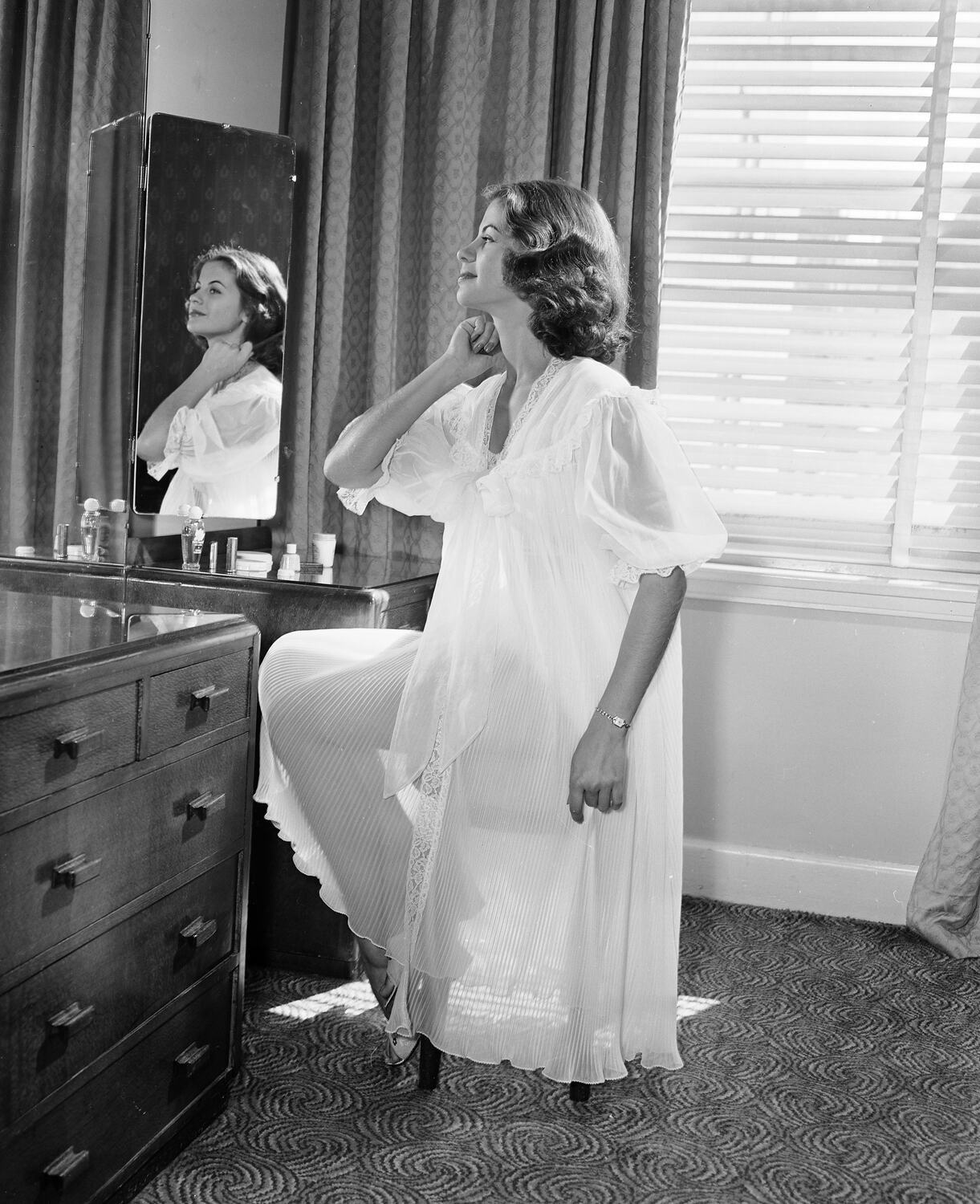 Negative - Woman at Dressing Table, Melbourne, Victoria, 1958