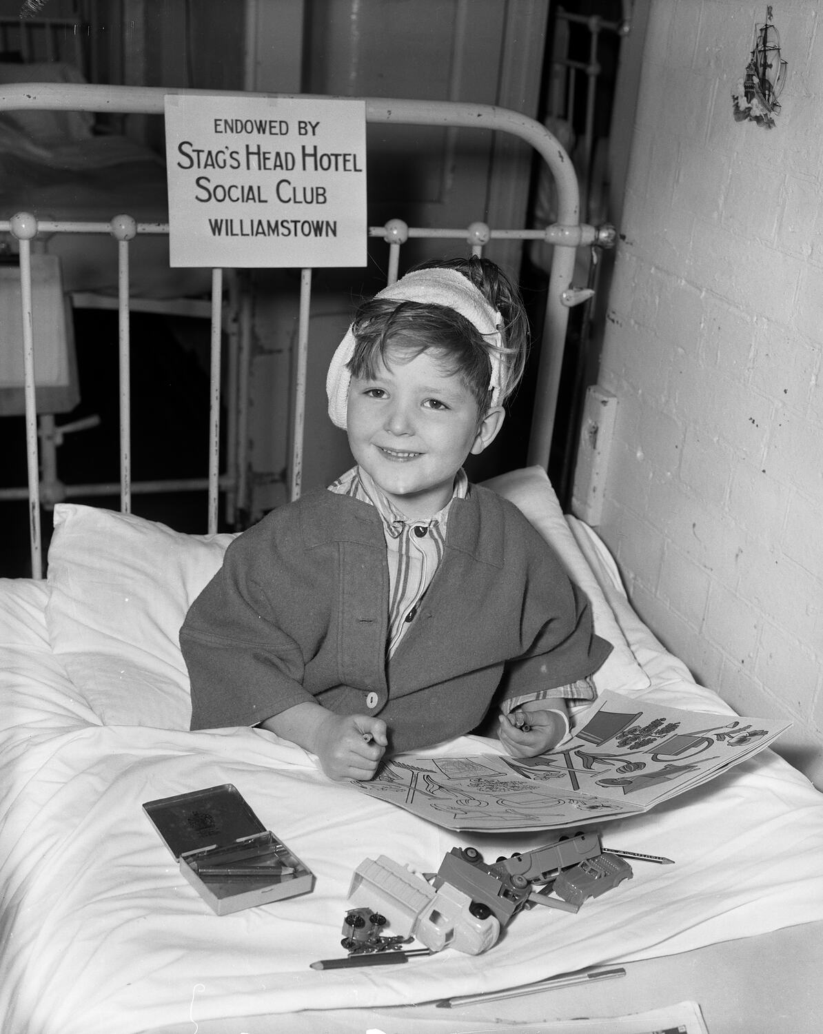 Negative - Boy in Hospital Bed, Royal Children's Hospital, Melbourne ...