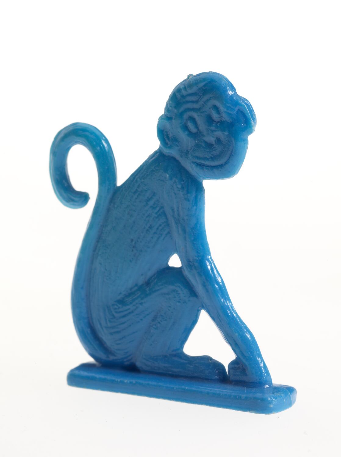 Toy Monkey - Blue Plastic, circa 1950s