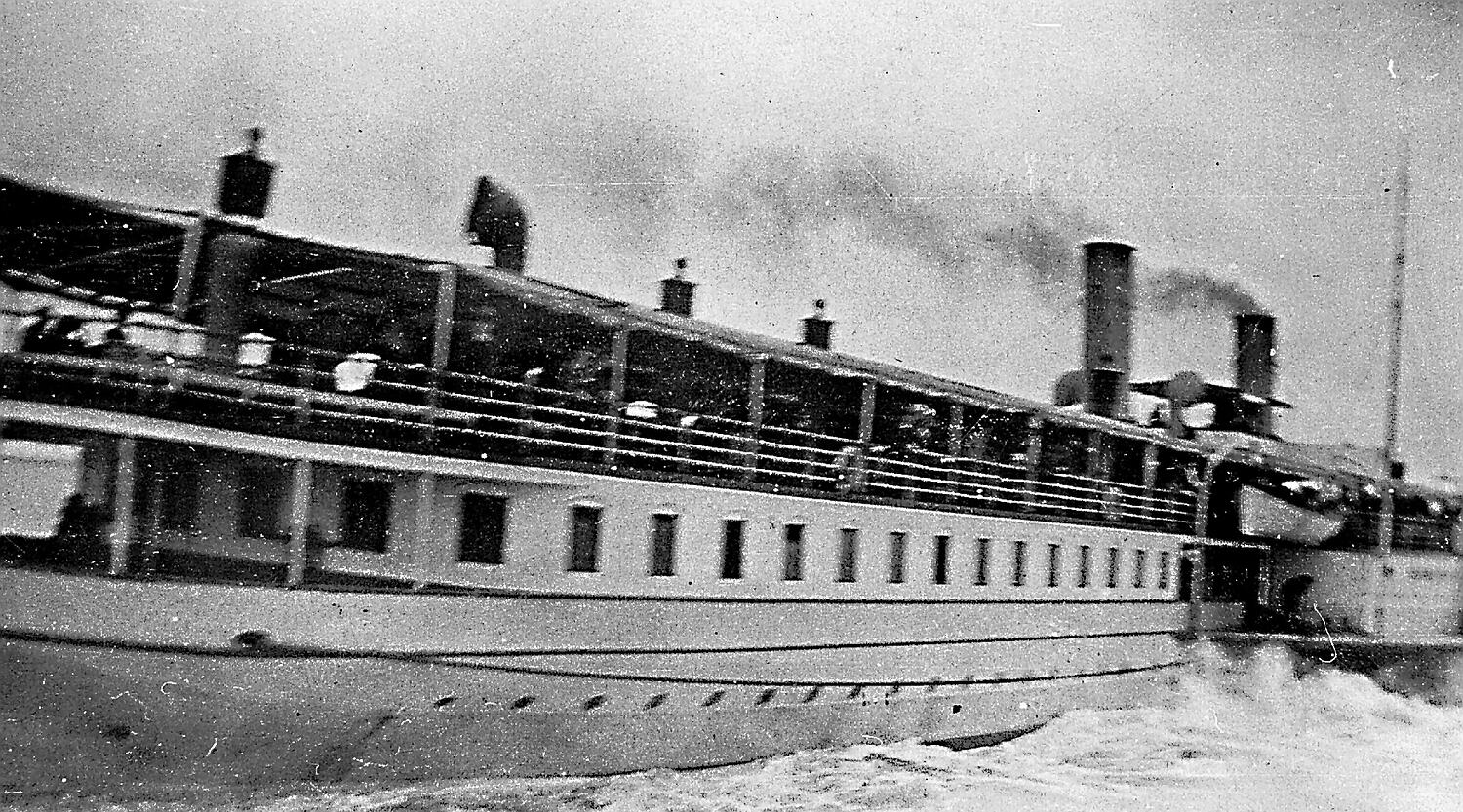 Negative - Paddle Steamer Underway at Sea, Port Phillip (?), Victoria ...