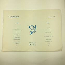 Menu - 'Children's Luncheon', T/V Castel Felice, 13 May 1967