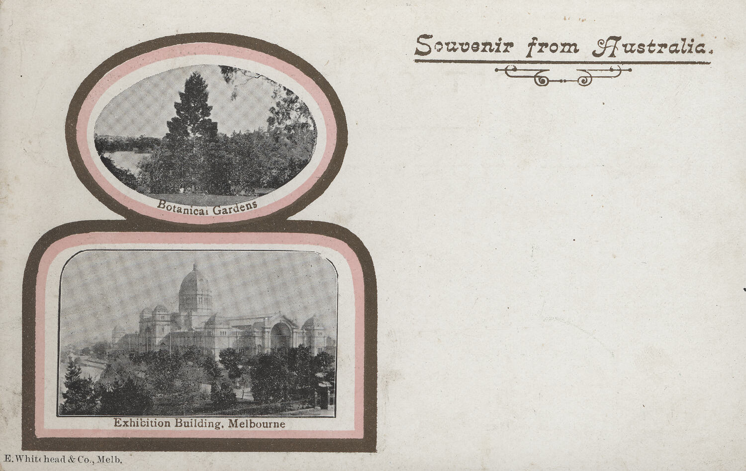 Postcard - 'Souvenir from Australia', Exhibition Building & Botanical ...