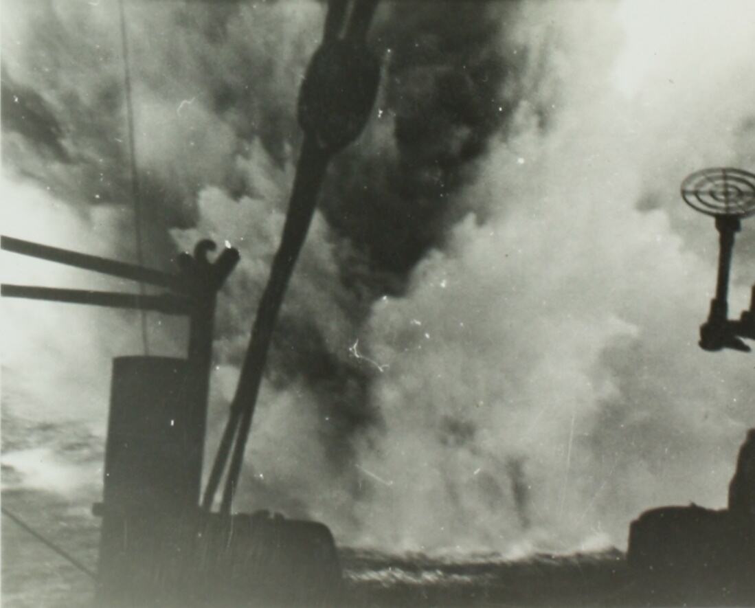 Photograph - A Near Miss on HMAS Perth, World War II, 1941-1942