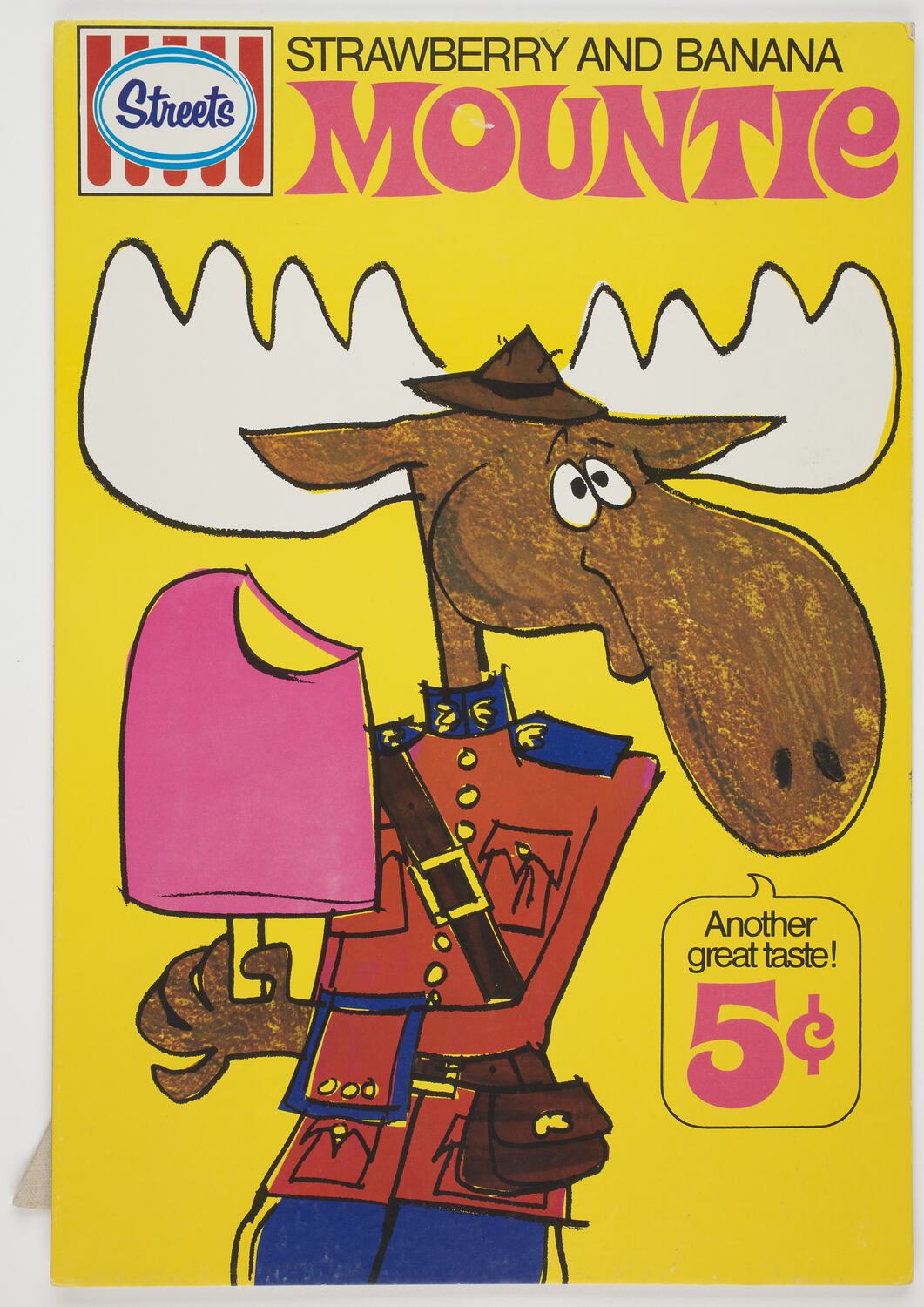 Sign - Streets 'Mountie' Ice Cream, circa 1966