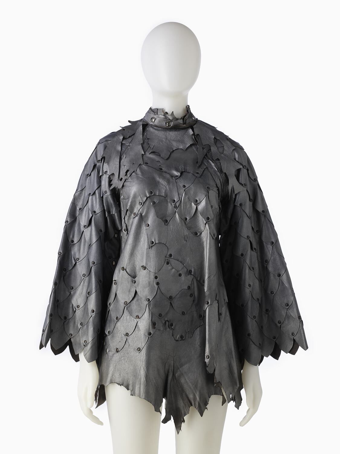 Dress - Jenny Bannister, Medieval, Grey Leather & Studs, 1982