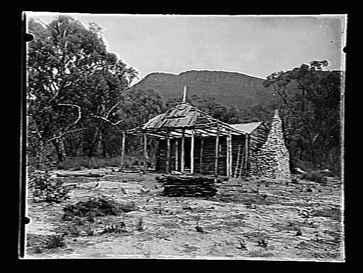 Glass Negative - Wattle and Daub Hut, by A.J. Campbell, Grampians ...