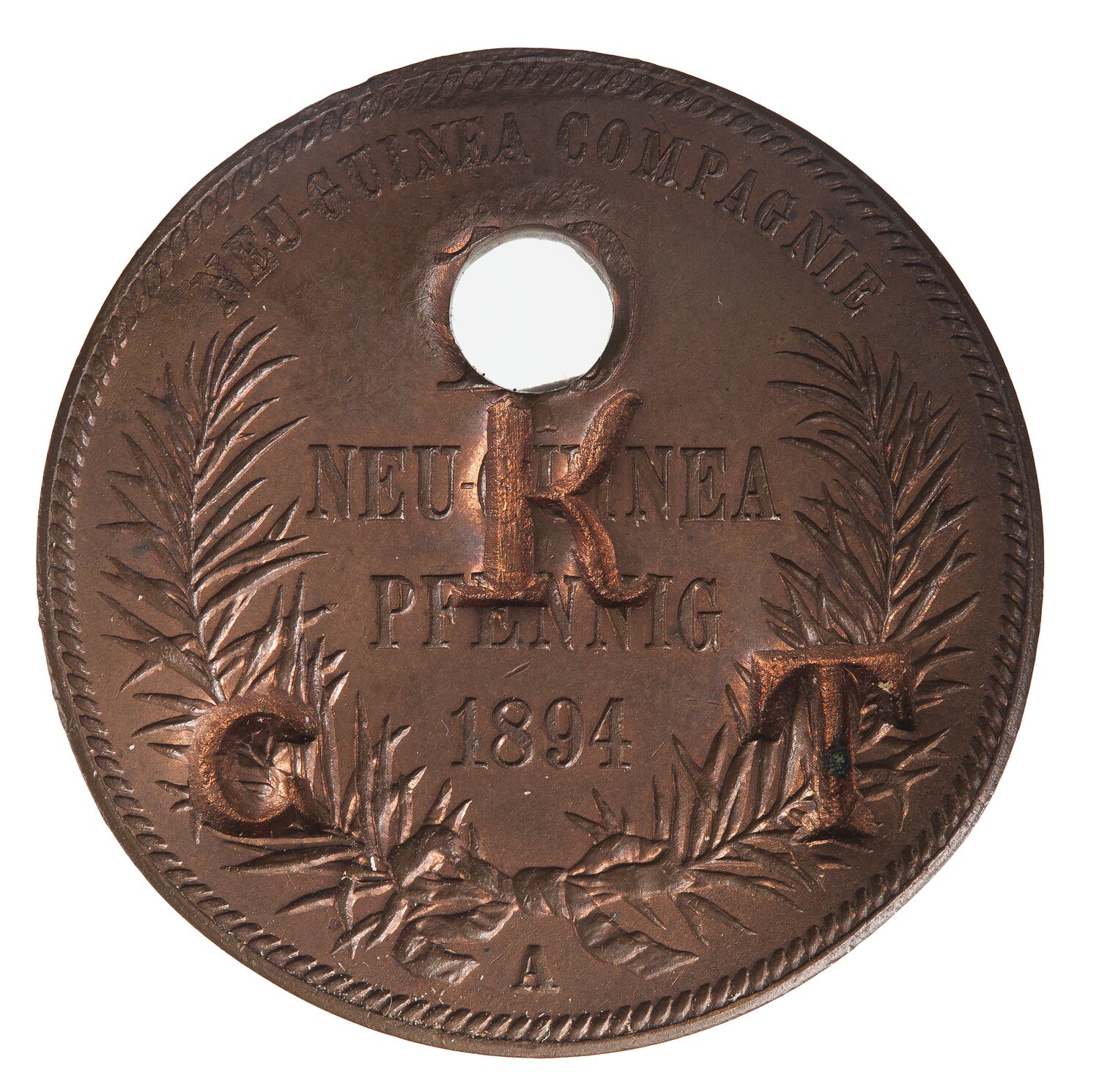 Coin - Tally token, 10 Pfennig, German New Guinea (Papua New Guinea), 1894
