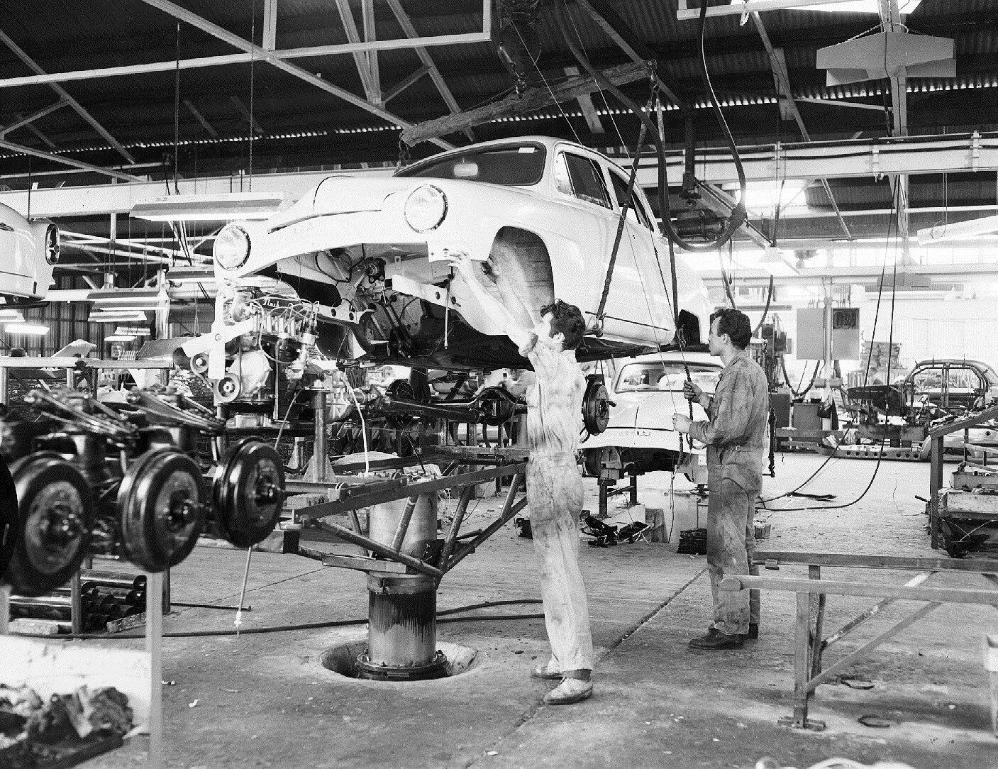 Negative - Simca, Motor Car Bodies & Chassis, Moorabbin, Victoria, Oct 1958