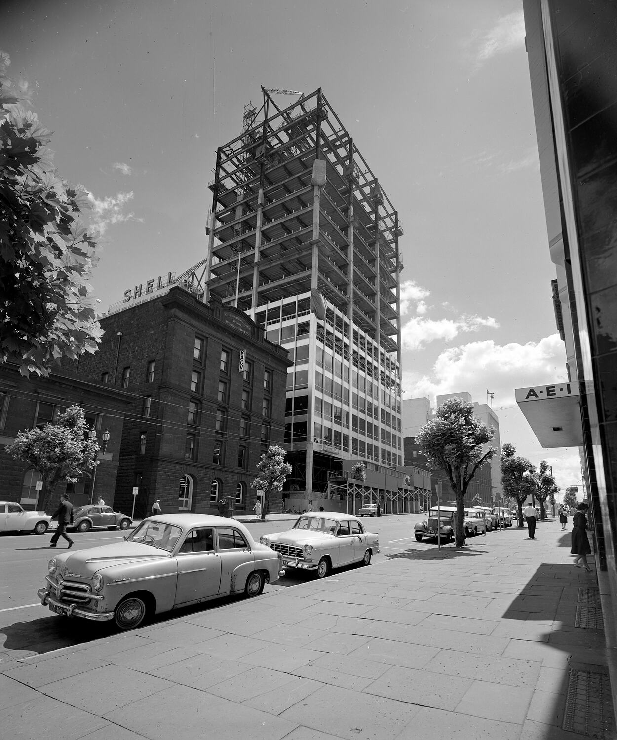 Negative - Shell Co, Building Construction, Melbourne, 09 Dec 1959