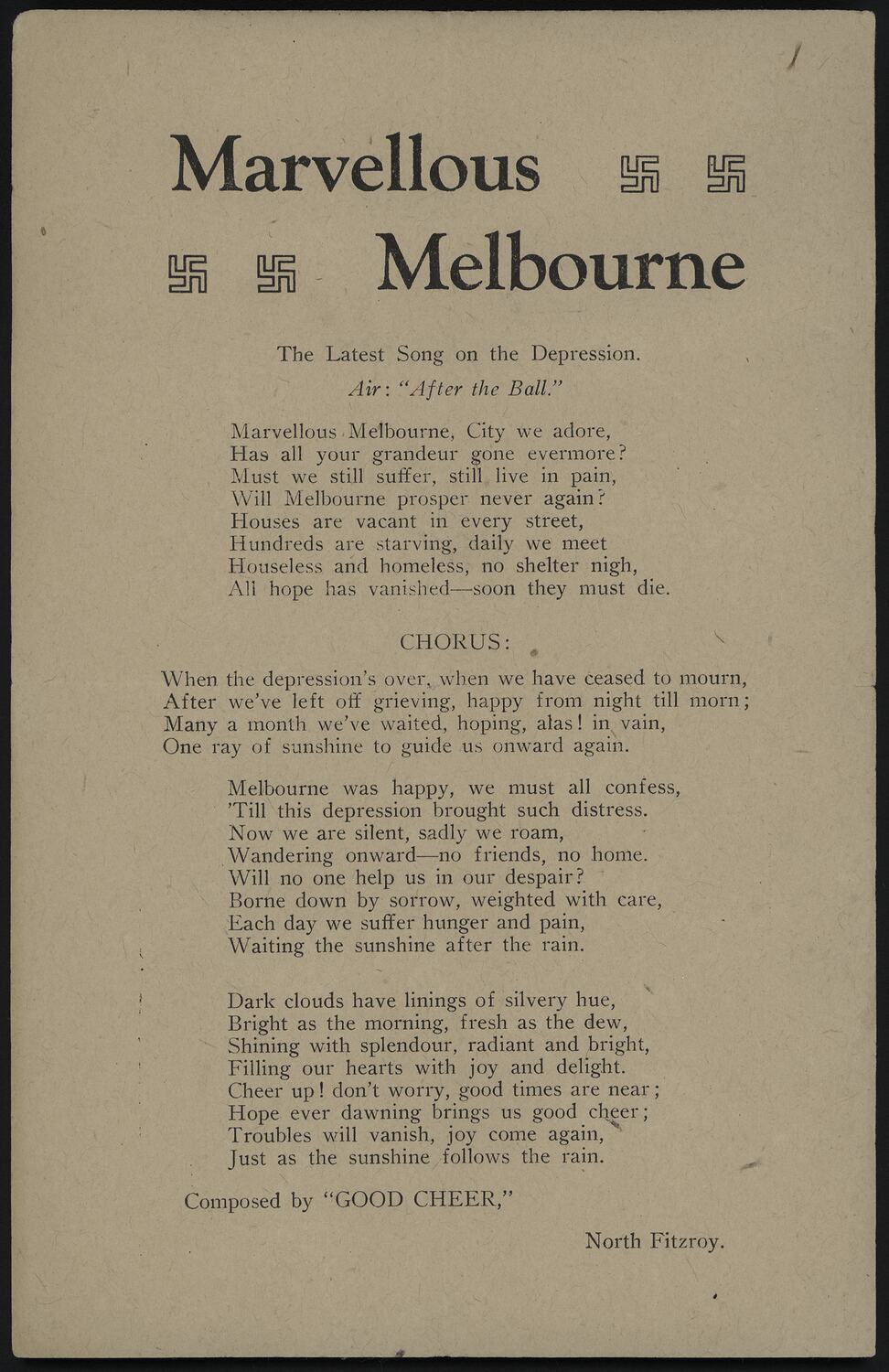 Street Ballad - 'Marvellous Melbourne, The Latest Song on the ...
