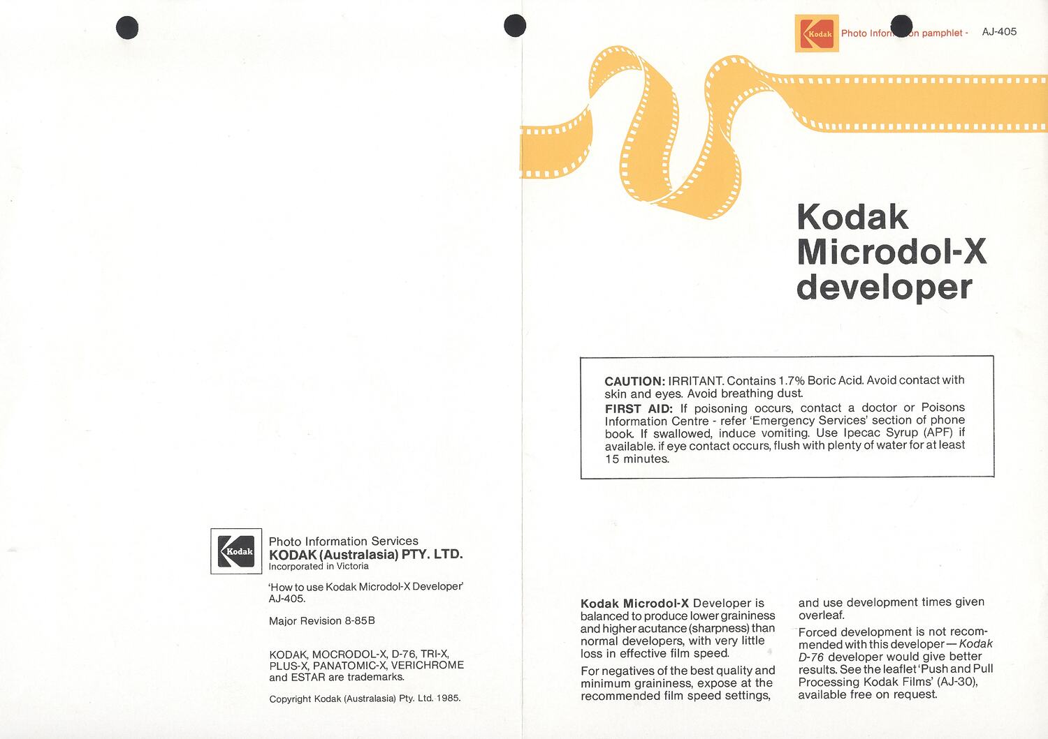 User Guide - Kodak Australasia Pty Ltd, Microdol-X Photographic ...
