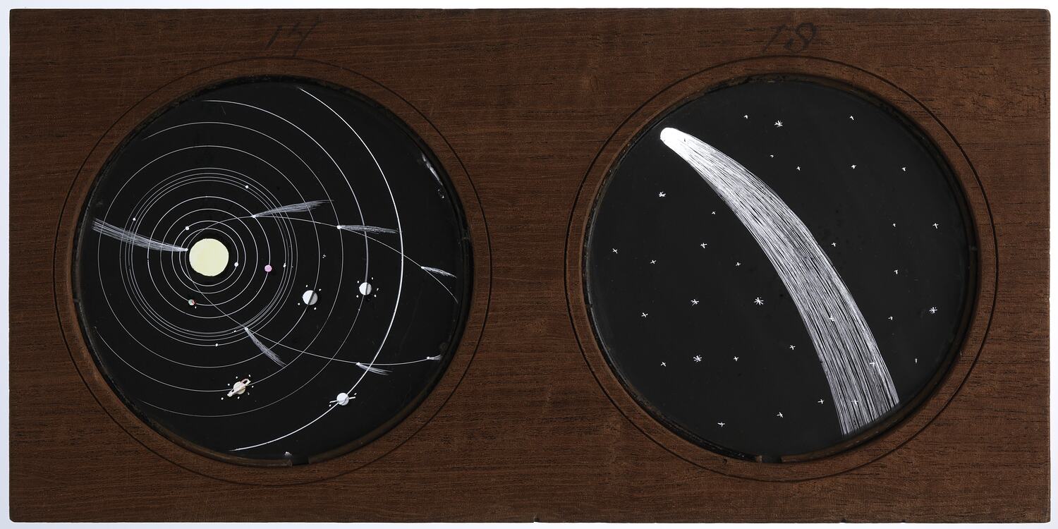Lantern Slide - Astronomical, Multiple Slide, 'Orbit of Comet' & 'Comet ...