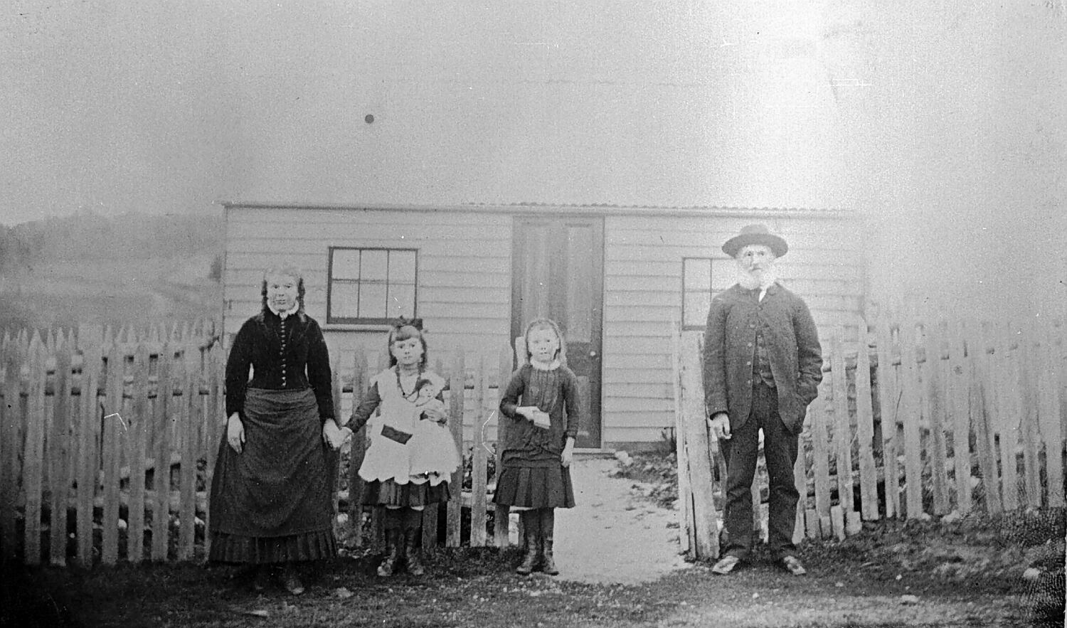 Negative - Family in Front of Home, Linton District (?), Victoria ...