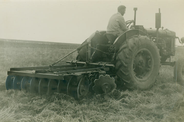 Photograph - Daniel Harvey Pty Ltd, Tractor Pulling a Disc Cultivator ...
