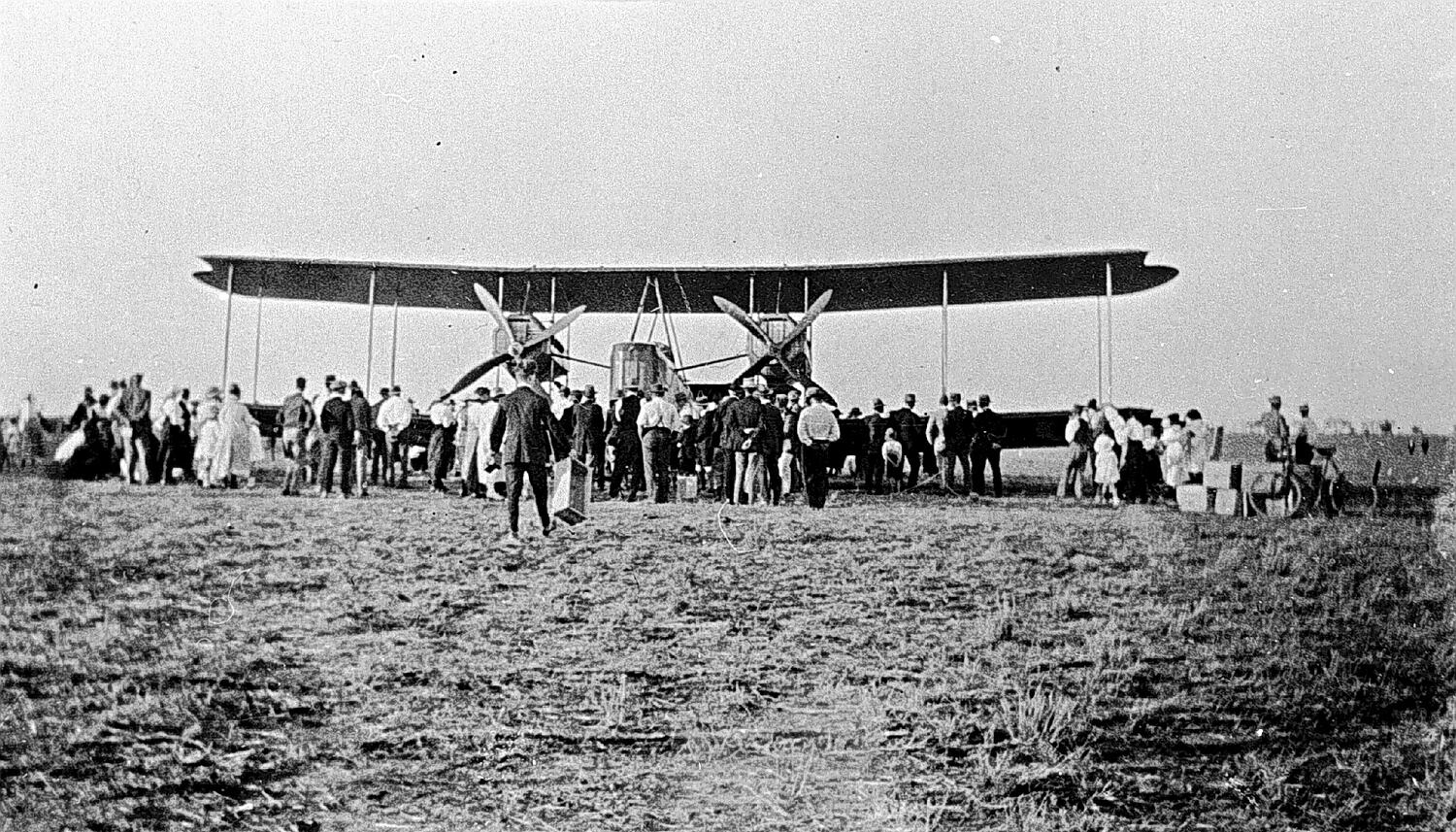 Negative - Crowd Around the Vickers Vimy Aircraft Flown from England by ...
