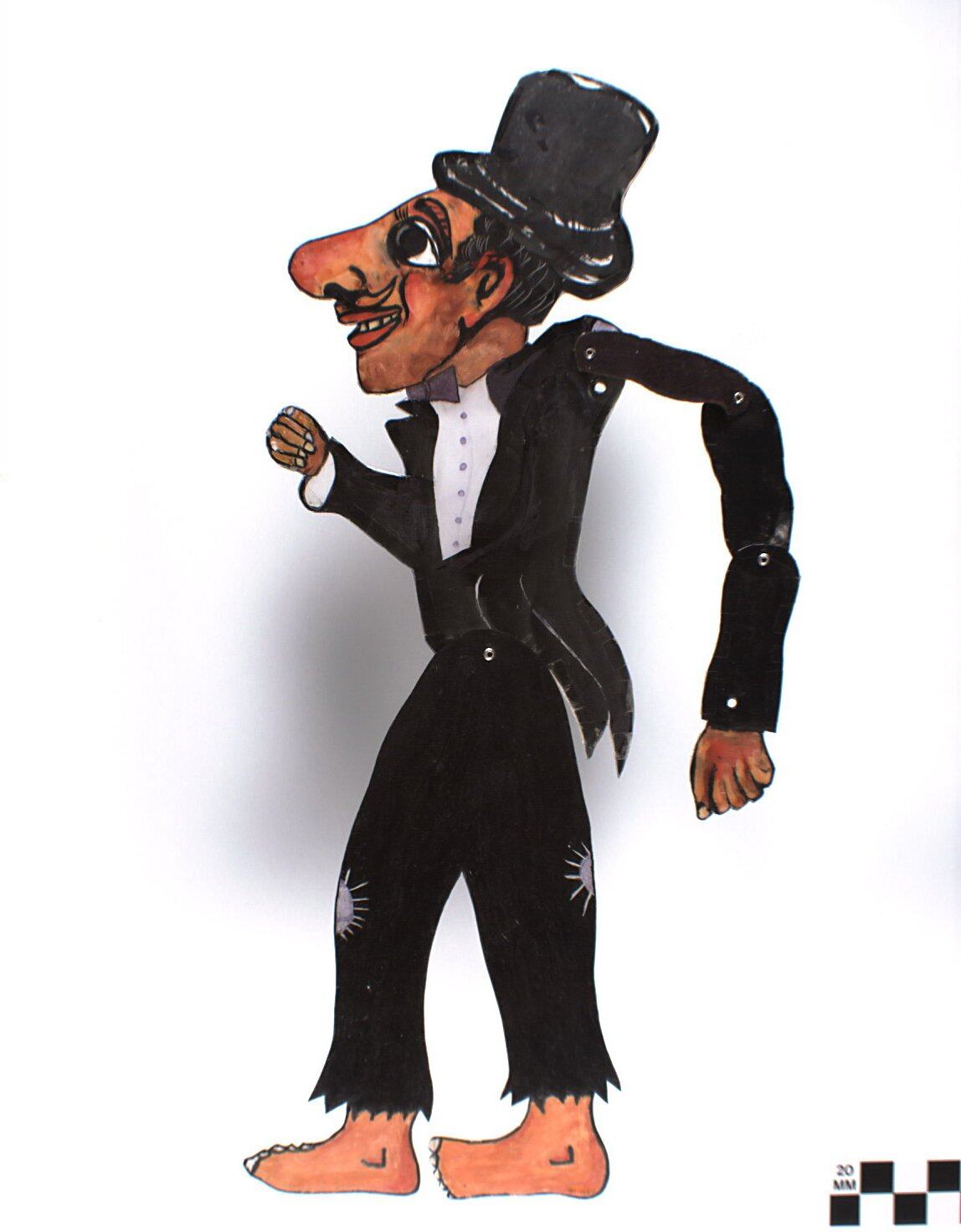 Puppet - Greek Shadow Puppet Theatre, Karaghiozis [as a Doctor], 1978