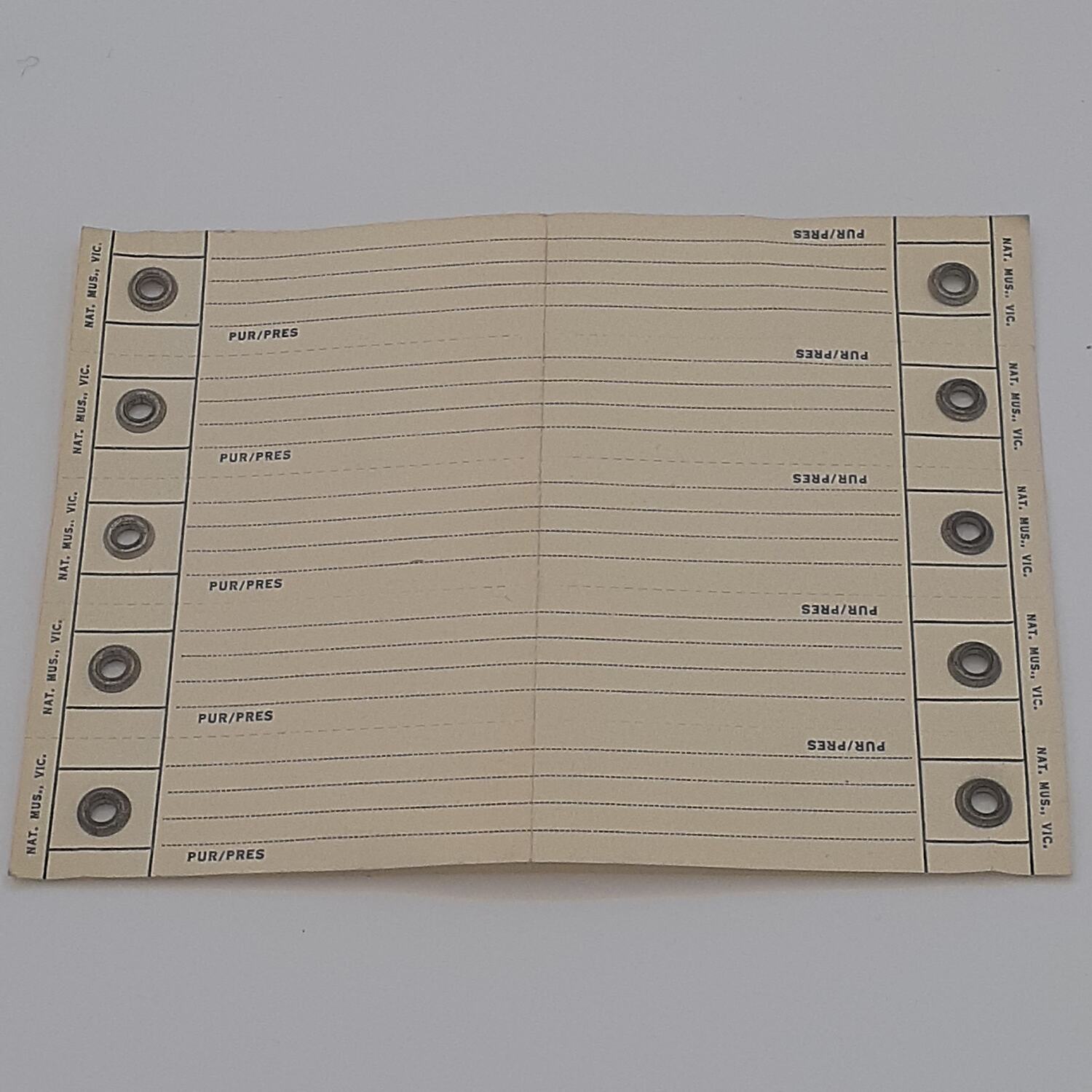 Tags - Paper, Unused, National Museum Victoria, 1950-1982