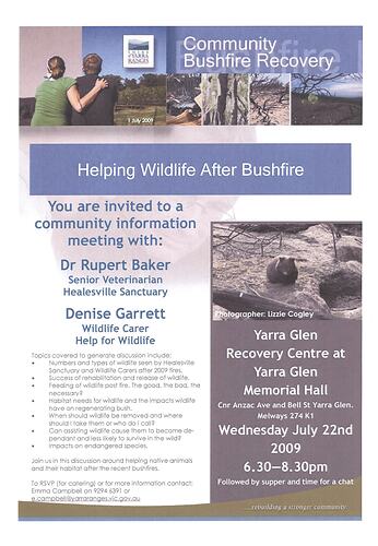 Information Sheet - 'Community Bushfire Recovery: Helping Wildlife ...