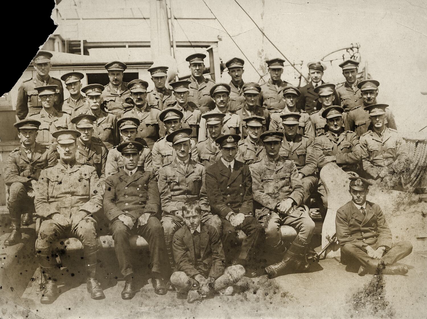 Photograph - 7th Battalion & Ship's Officers on Voyage to Egypt, World ...