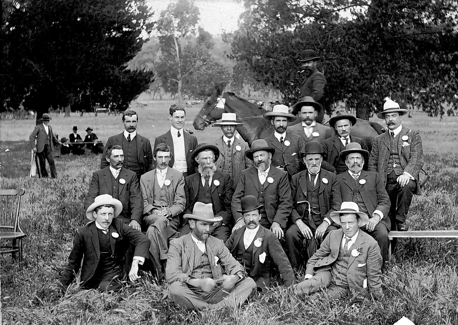 Negative - Portrait of Officials, Heathcote, Victoria, circa 1905