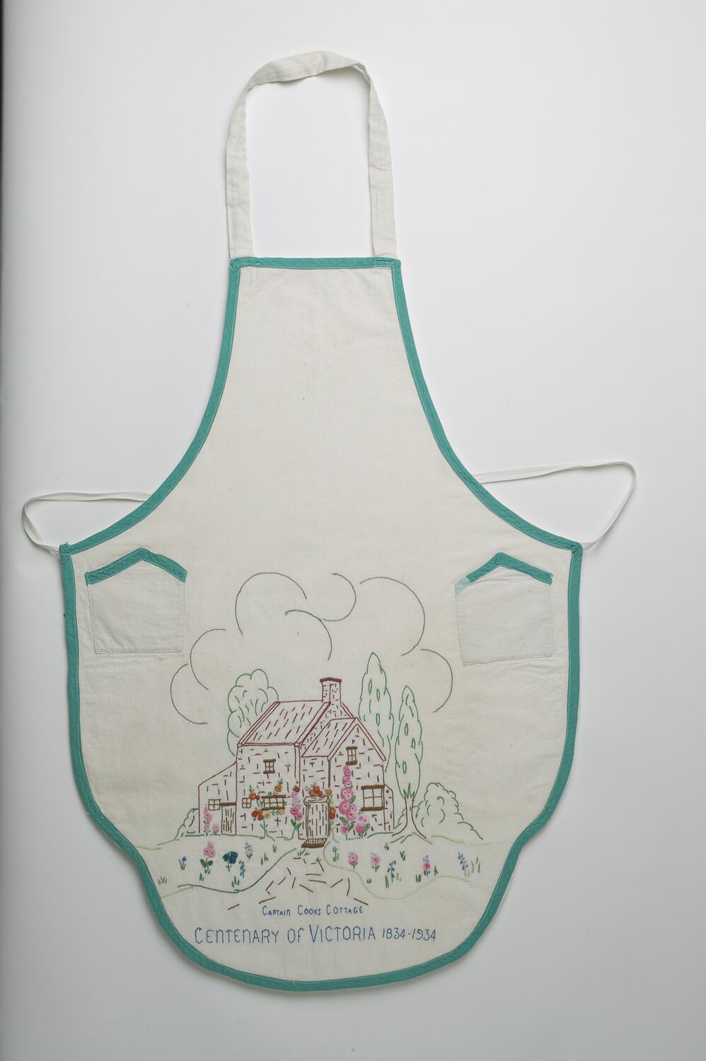 Apron - Embroidered Linen, Captain Cooks Cottage, 1934