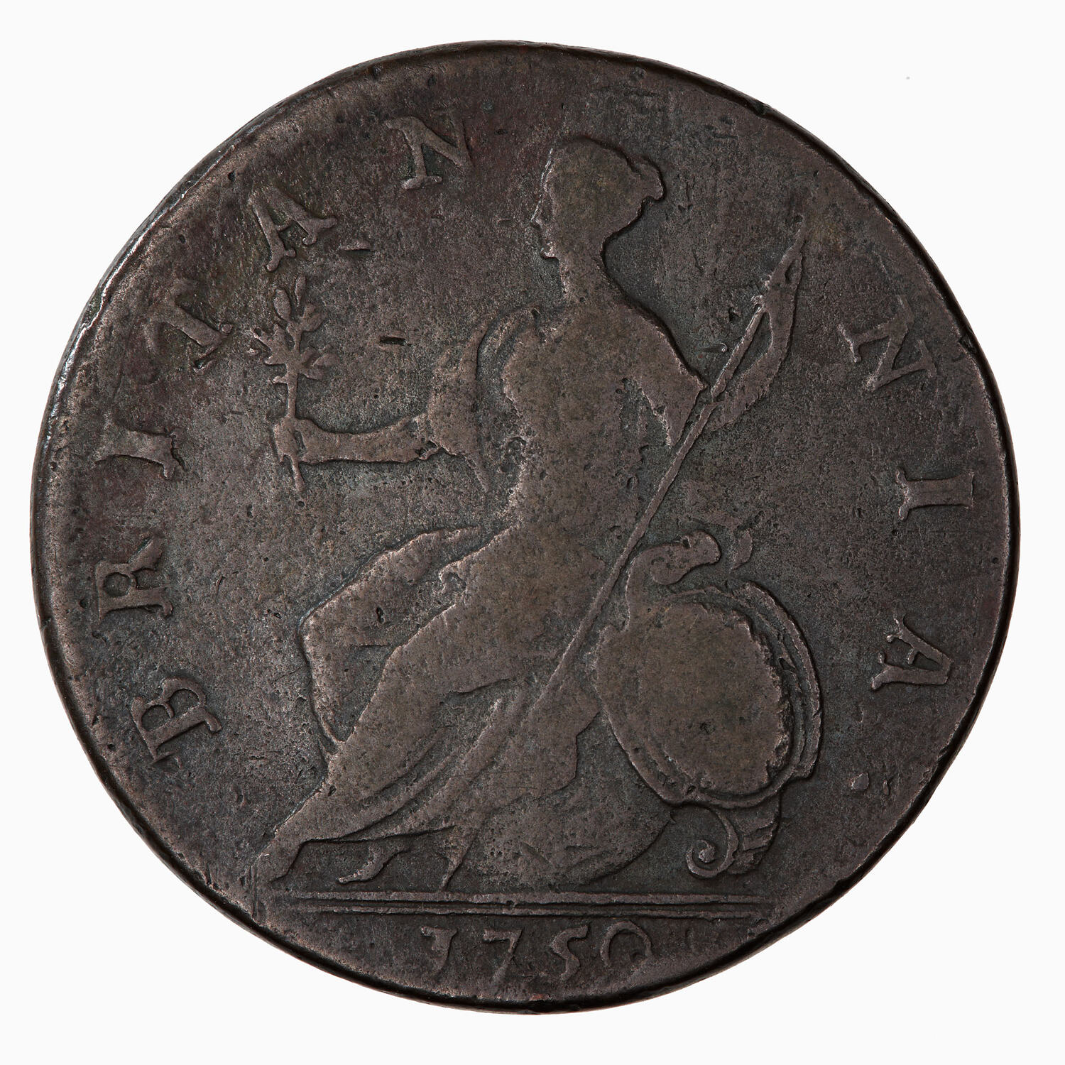 Coin - Halfpenny, George II, Great Britain, 1750
