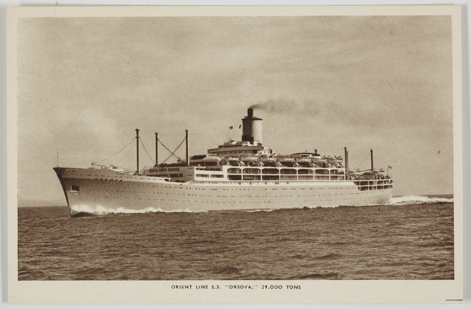 Postcard - SS Orsova, Orient Line, circa 1950s