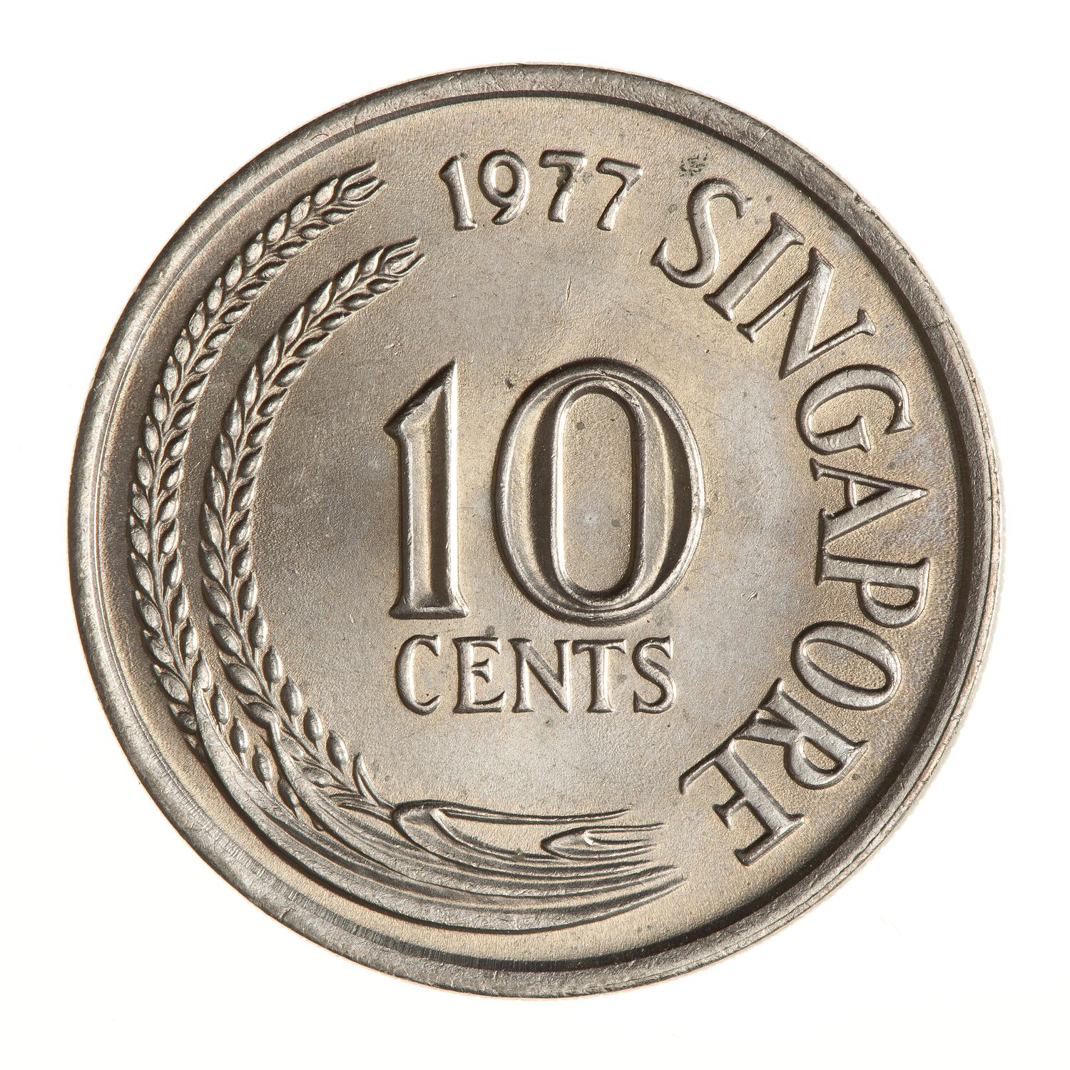 Coin 10 Cents Singapore 1977