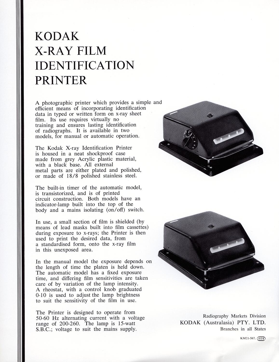 Publicity Flyer - Kodak (Australasia) Pty Ltd, 'Kodak X-Ray Film ...
