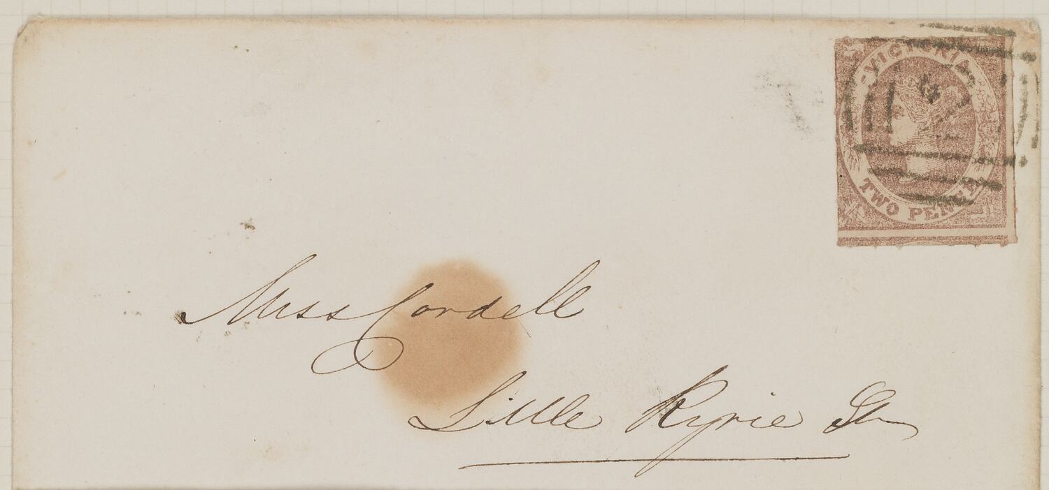 Stamp - Emblems Issue, 2 Pence, Victoria, Australia, 1858