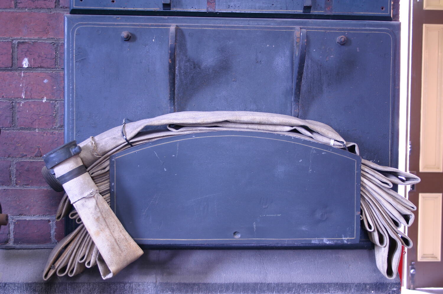 Fire Hose Holder - Mounting Rack with Canvas Hose, North Engine Room ...