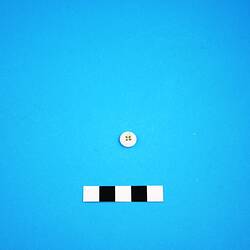 Button - Ceramic, 4 Hole, Sew Through, Prosser, 1840-circa mid-20th century