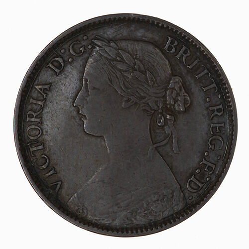 Coin - Farthing, Queen Victoria, Great Britain, 1860