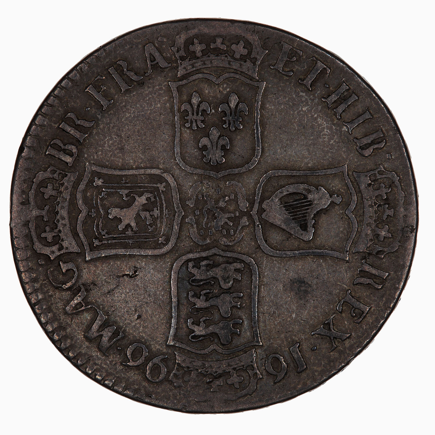 Coin - Halfcrown, William III, Great Britain, 1696