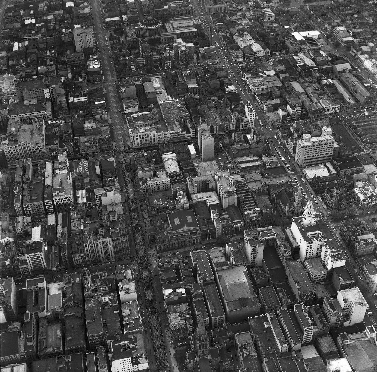 Negative - Aerial View of Melbourne, circa 1965