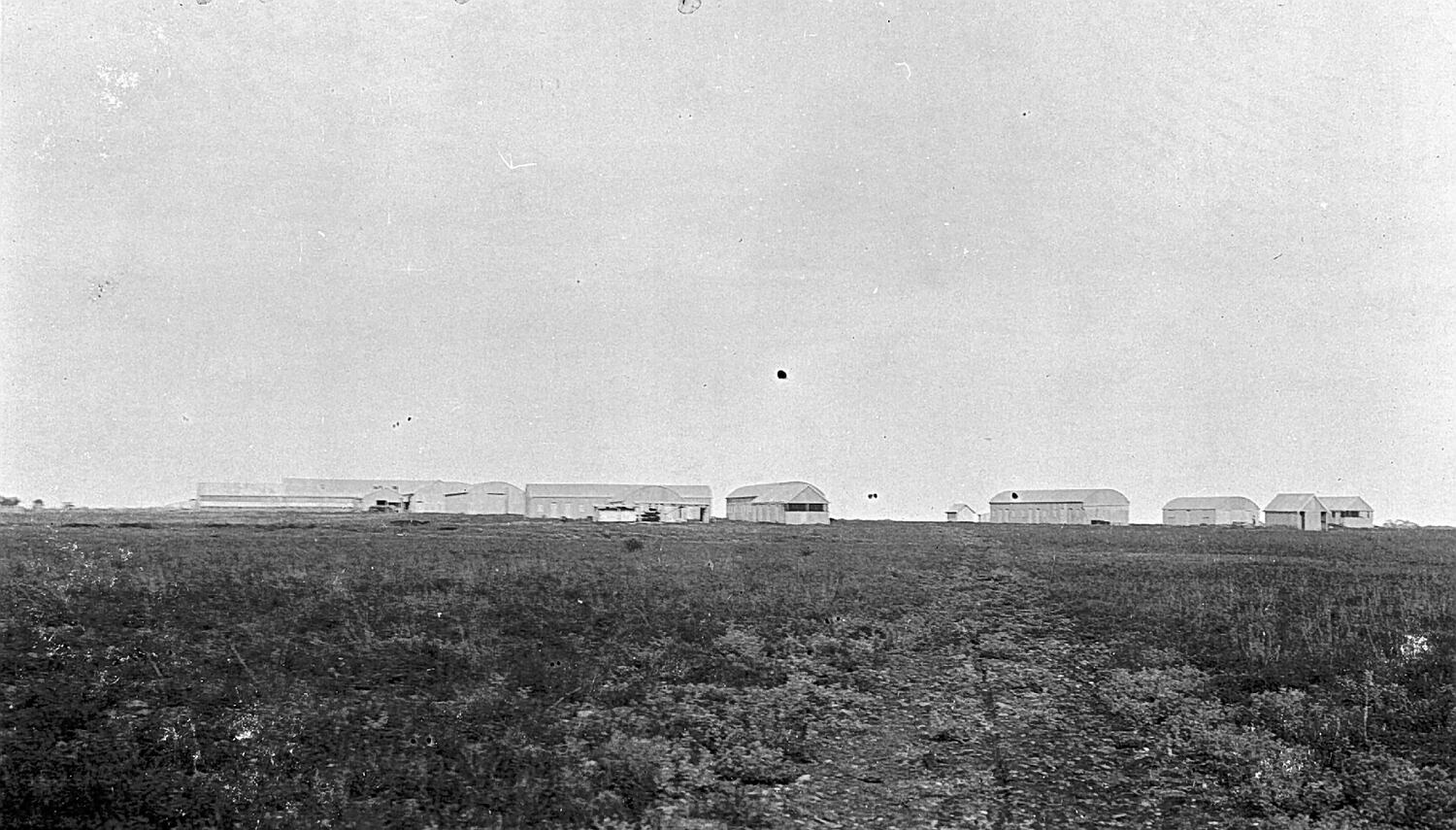 Negative - Outbuildings on 'Portland Downs' Station, Isisford District ...