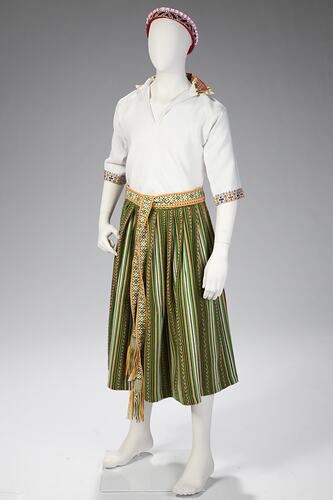 Skirt - Anita Apinis, Latvian, Dignaja Region, Green, Brown & Cream ...