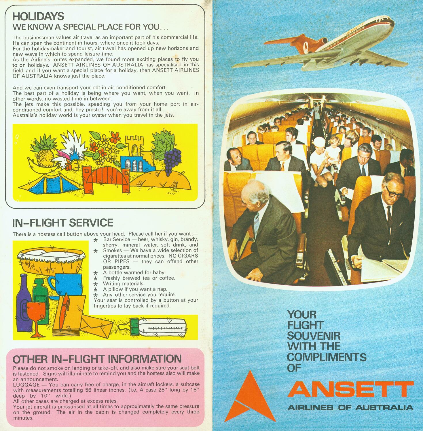 Souvenir Brochure - Ansett Airlines of Australia, Your Flight Souvenir ...