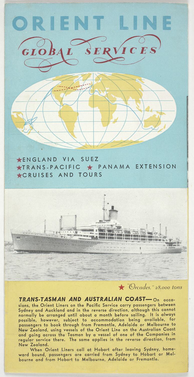 Pamphlet - Orcades, Oronsay, Orsova, Orion and Otranto, "Orient Line ...