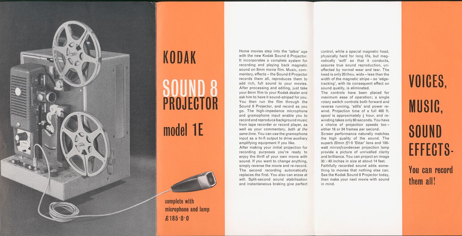 Publicity Brochure - Kodak Ltd, 'Sound 8 Projector', London, England ...