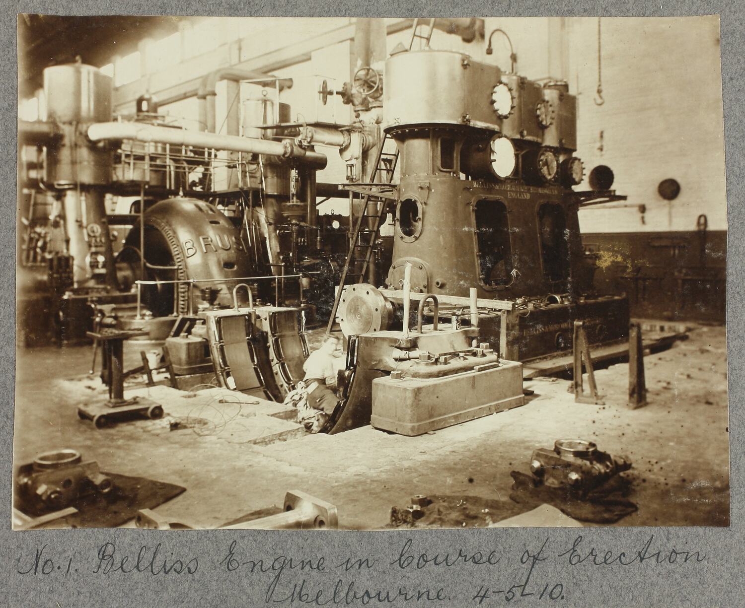 Photograph - Melbourne Electric Supply Co, No.1 Belliss & Morcom Engine ...