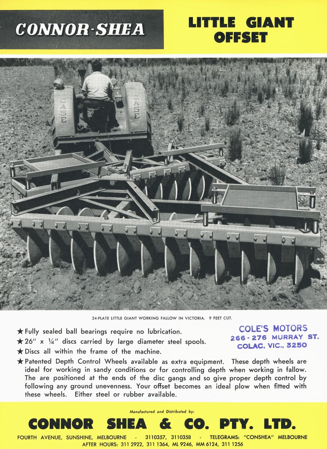 Descriptive Leaflet - Connor-Shea & Co. Pty Ltd, 'Little Giant' Offset ...